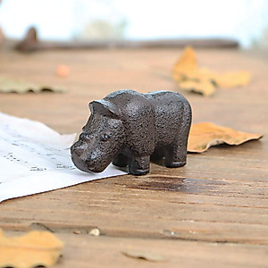 canjoyn Cast Iron Paperweight Garden Home Office Desk Decor Collection Animal Figurine (Rhinoceros)