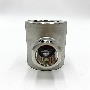 1/2" 3/4" 1" 1-1/4" 1.5" 2" BSP Stainless Steel 304 Sight Water Flow Indicator With Concentric PTFE Impeller (1/2" DN15)
