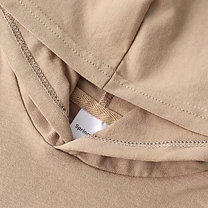 Spring&Gege Boys Hooded Tank Top Solid Basic Sleeveless Pullover Hoodie Uniform Workout Comfy T-Shirt, Khaki, 9-10 Years