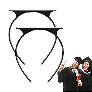 2 Pack Firm Anti-Fall Hairband for Securing Cap and Hairstyle, Upgraded Inner Headband Insert for Graduation Caps
