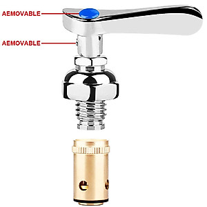 Brass Spindle Assembly for Eterna Valve Spool Replacement Cold Side Handle Stem Assembly Replacement Fits Most Commercial Faucet