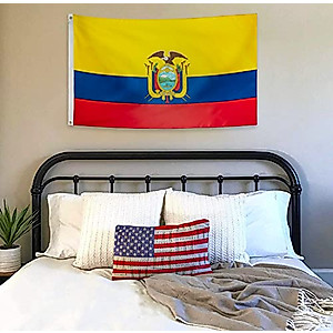 DANF Ecuador Flag 3x5 Foot Polyester Ecuadoran National Flags Polyester with Brass Grommets 3 X 5 Ft