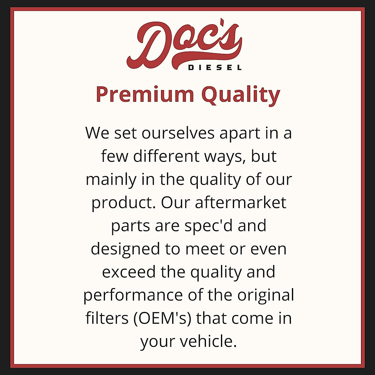 DOC'S DIESEL 6.6L Duramax Fuel Filter 2017-2024 | Replaces TP1015 | OE Grade Fuel Filter