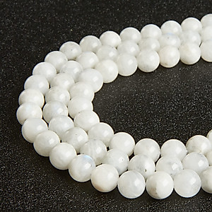 60pcs 6mm Moonstone Beads Natural Gemstone Beads Round Loose Beads for Jewelry Making