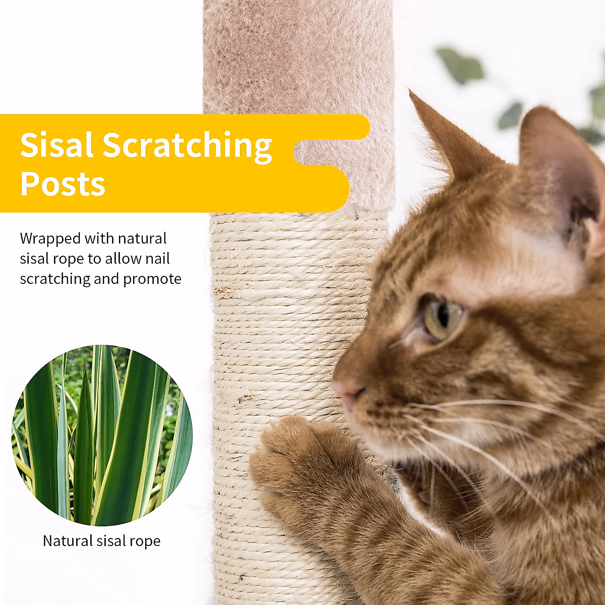 BestPet 36 inches Cat Tree for Indoor Cats Cat Tower with Scratching Posts Multi-Level Cat Furniture Condo with Ramp, Perch Spacious Cat Cave & Funny Toys for Kittens House,Beige