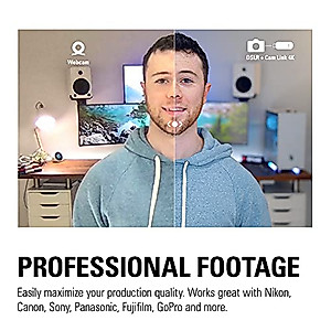 Elgato Cam Link 4K, External Camera Capture Card, Stream and Record with DSLR, Camcorder, ActionCam as Webcam in 1080p60, 4K30 for Video Conferencing, Home Office, Gaming, on OBS, Zoom, Teams, PC/Mac