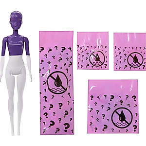 Barbie Color Reveal Doll & Accessories, Color-Block Series, 7 Surprises, 1 Barbie Doll (Styles May Vary)