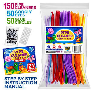 Learn & Climb Kids Arts and Crafts Activities - Create 21 Craft Figures, Hours of Crafting. Art Supplies & Instructions for Boys & Girls Ages 4,5,6,7,8-12