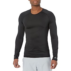 adidas Men's UPF Base Layer Long Sleeve Top, Black, Large