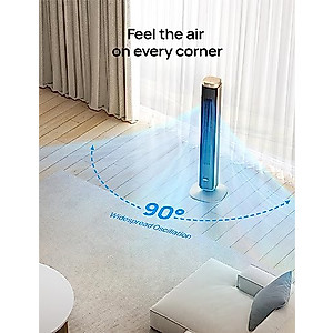 Dreo Tower Fan Smart Voice Control, 25 DB Quiet DC Portable Bladeless Fan, Works with Alexa, Google, App, Remote, 90° Oscillating, 12H Timer, 42 Inch Floor Fans for Bedroom Home Office, Pilot Pro S
