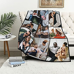 Custom Blankets with Photos Personalized Throw Blankets with Picture Fathers for Mom