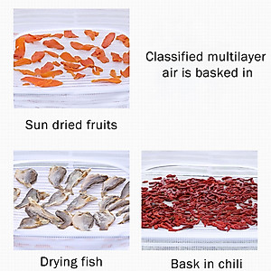 bbJJbbY Herb Drying Rack Net 3 Layers Mesh Hanging Clothes Drying Racks with Zip Windproof Hook 37x23.62x15.75 in Breathable Drying Rack for Vegetables, Fish Home Supplies