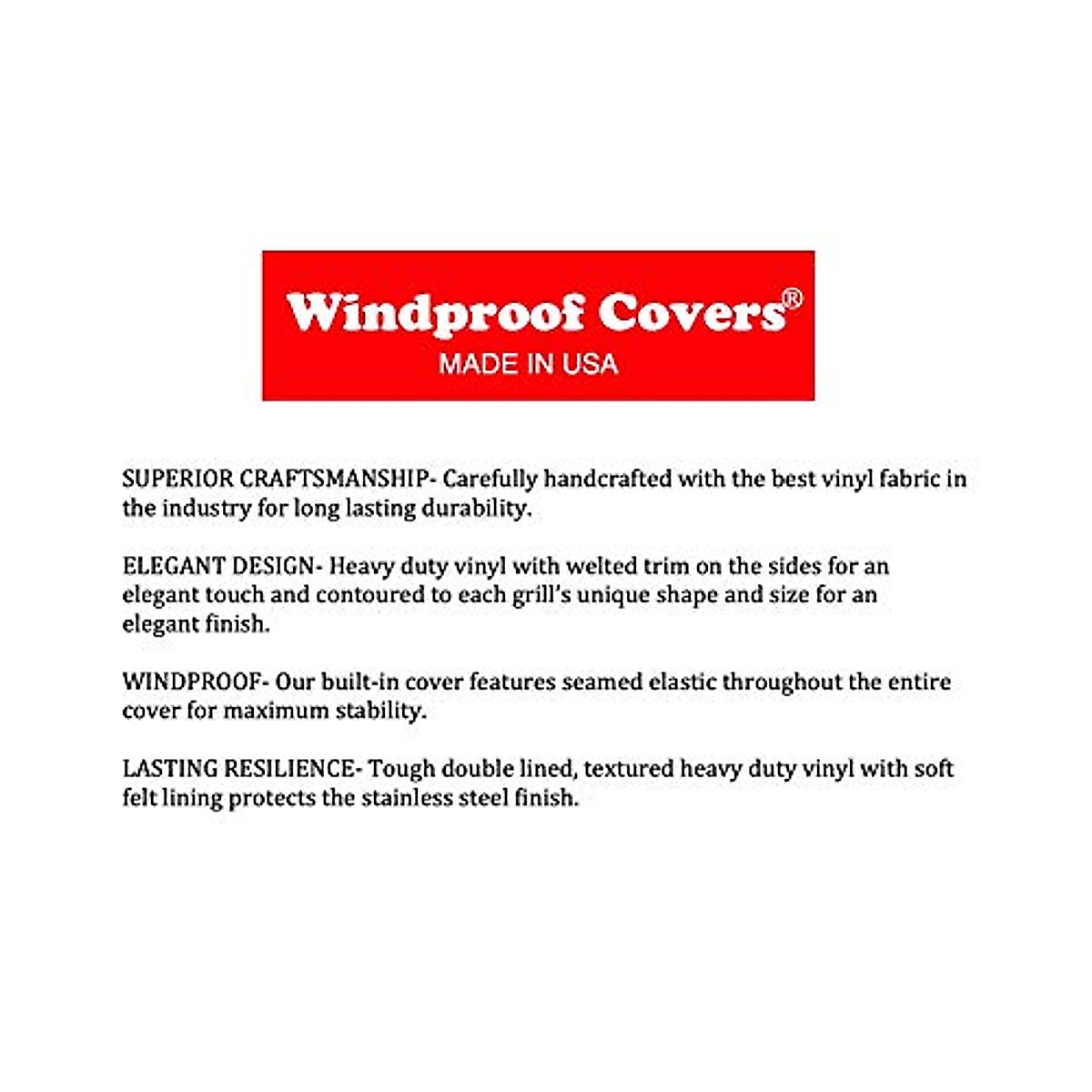 Windproof Covers 24 inch Heavy Duty Premium Quality Vinyl Cover to fit DCS Power Burner Built-in