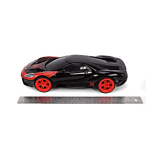 Jada Toys Marvel Spider-Man 1:16 Miles Morales 2017 Ford GT RC Remote Control Car 2.4GHz, Toys for Kids and Adults, Black