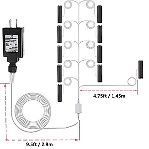 Delinx 2 or 3 AA LR6 R6 Battery Replacement,Dummy Batteries,1 to 10 AC 120V to 3V 4.5V Power Supply Adapter for Christmas Decorations LED Light, Indoor & Outdoor