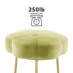 Linon Light Green and Gold Vanity and Accent Talulah Stool