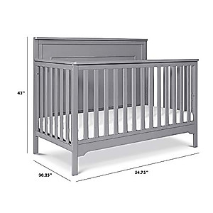 Carter's by Davinci Dakota 4-in-1 Convertible Crib in Grey, Greenguard Gold Certified