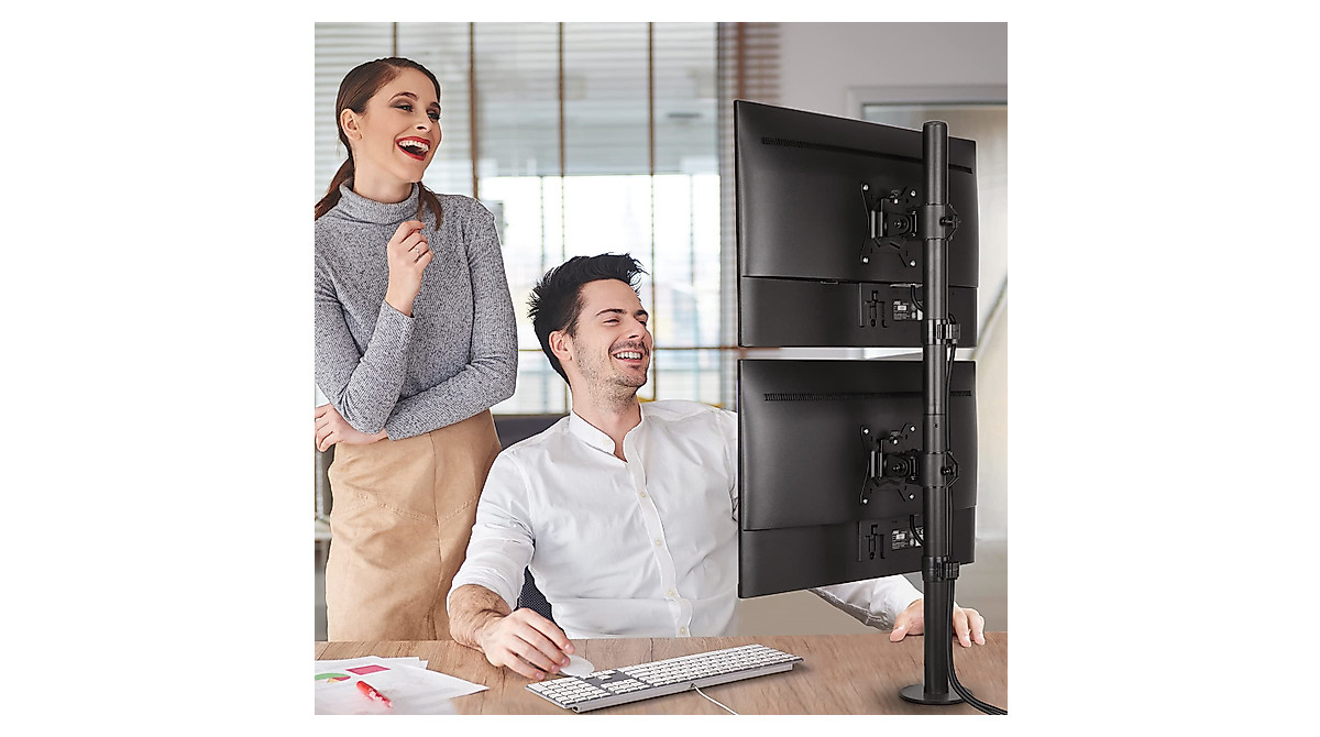 HUANUO Dual Monitor Mount for 17-32 Inch Screens | Space-Saving ...