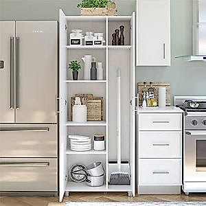 SystemBuild Evolution Camberly Tall Asymmetrical Cabinet in Ivory Oak