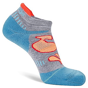 Balega Unisex-Adult Enduro V-Tech No Show Socks (1 Pair), Midgrey/Blue, Small