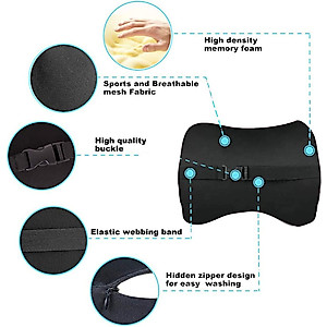 Newgam Car Pillow - Car Neck Pillow for Neck Pain Relief and Cervical Support,Car Seat Neck Pillow with 100% Pure Memory Foam and Washable Cover,Car Headrest Pillow Black