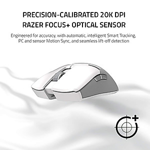 Razer Viper Ultimate Lightweight Wireless Gaming Mouse & RGB Charging Dock: Hyperspeed Wireless Technology - 20K DPI Optical Sensor - 74g Lightweight - 70 Hr Battery - Mercury White