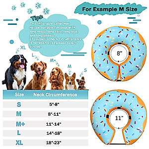 Recovery Donut Collar for Dogs & Cat,Inflatable Dog Cone Collar Alternative After Surgery,Soft Dog Cone for Large Medium Small Dog,Adjustable Dog Neck Donut Collar(Blue,Small)