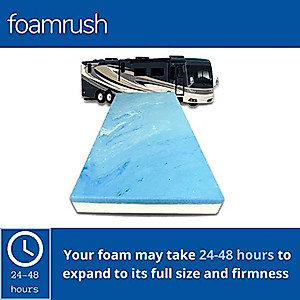 FoamRush 12-Inch Bunk (30" x 75") Mattress Cool Gel Memory Foam RV Mattress Replacement, Medium Firm, Comfort, Pressure Relief Support, Made in USA, Travel Camper Trailer Truck, Cover Not Included