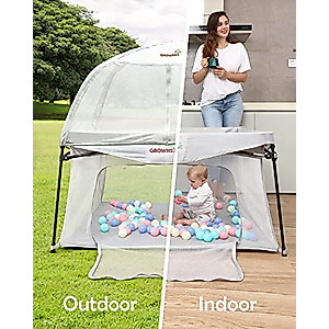 GROWNSY Foldable Baby Playpen & Bottle Sterilizer