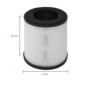 Basum B-D02L Replacement Filter, Compatible with MOOKA and KOIOS B-D02L Air Purifier, 3-in 1 H13 True HEPA Filter, 2 Pack, 2 Count (Pack of 1)
