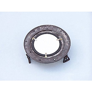 Hampton Nautical Bronze Decorative Ship Porthole Nautical Mirror, 8"