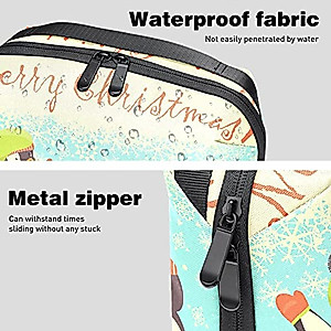 Travel Cord Organizer, Tech Organizer, Electronics Organizer, Cable Organizer Bag, Cute Cartoon Christmas Penguin