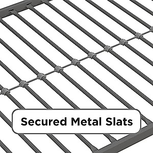 DHP Junior Twin Metal Loft Bed with Slide, Multifunctional Design, Silver with Blue Slide