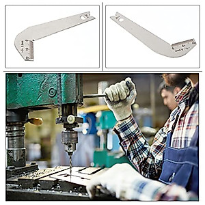 iplusmile Drill Gauge Stainless Steel Drill Point Gage 118 Degree Drill Bits Angle Gage Grinding Gauge Sharpening Tool (Silver)