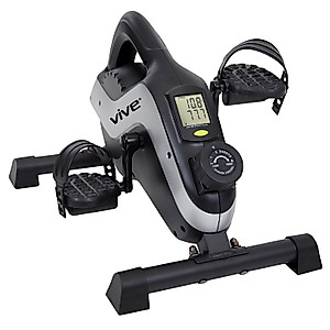 Vive Under Desk Bike (with App)- Magnetic Pedal Exerciser - Indoor Cycling Bike Stationary - Arm Leg Seated Deskcycle Bike Exercise Equipment for Home and Office - Portable Workout for Seniors/Adults