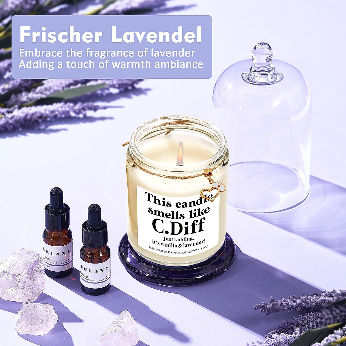 Smell Like C. Diff Candle - Nurse Gifts Nurse Candle Gifts, Funny Nurse Gifts Nurse Practitioner Gifts, Rn Gifts for Nurses Scented Candle Nursing Gifts for New Nurses Funny Gifts for Nurses Women