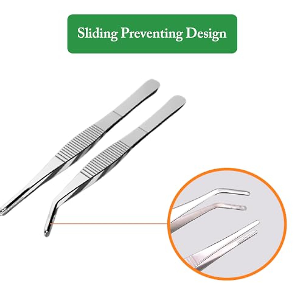 PHYPOBLE 5Pcs Reptile Supplies Set, Include a Reptile Feeding Tongs, Two Stainless Steel Tweezers, Mini Dustpan, Brush and Leave for Hamsters, Turtle, Chameleon, Snake, Spider and Other Small Animals