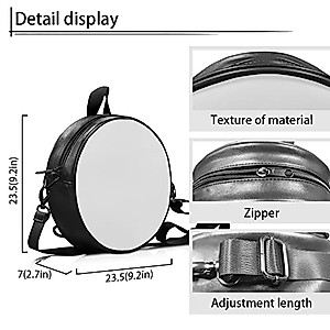 Boatee Colorful Floral Leather Tote bag for Women, Travel Shoulder Backpack Adjustable Strap Zip Bags, Girls Small Round Tote Bags