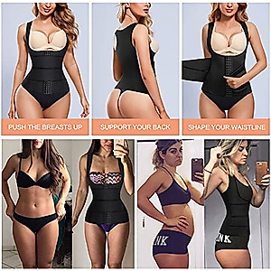 Eleady Waist Trainer Vest for Women Corset Trimmer Belt Slimming Body Shaper Tummy Control Cincher Workout Girdle (Black, Medium)