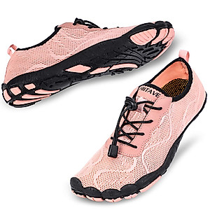 HIITAVE Water Shoes for Women Barefoot Quick Dry for Beach River Swim Pool Yoga Walking Surfing Kayaking Light Pink 10 M US Women