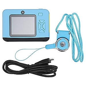 Kids Camera, Cute Cartoon Child Selfie Camera with 2 Inches Screen 20MP 1080P HD 400mAh Video Recording Camera, Gifts for Boys Girls Age 3-10(Blue)