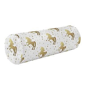 ZRWLUCKY Gold s Star Bolster Pillow for Couch Neck Roll Pillow Covers Decorative Round Pillows for Sleeping Cylinder Cushion Knee Support Pillow