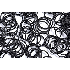Youxuan Small Hair Elastics for Girls, Soft and Comfy Rubber Bands, 100 PCS Hair Ties, Black