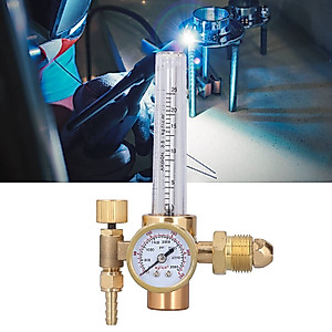 Tyenaza CO2 Argon Flowmeter and Regulator, Welder Gas Regulator Gauge Argon Flow Meter Valve MIG Flowmeter Brass Welding Accessory