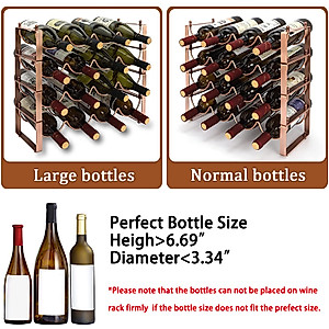 TONLEA 4 Tier Wine Bottle Holder, 16 Bottles Wine Storage, Wine Bottle Rack Stackable, Wine Storage Rack for Cabinet Pantry(Black, Version 1.0)