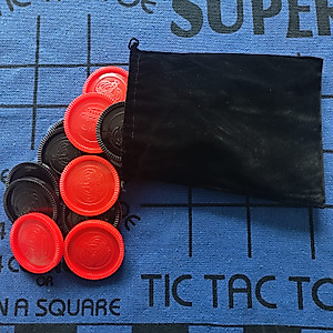 SEETOOOGAMES 24 Pieces 3 Inches Jumbo Replacement Checker Pieces Only-12red,12black