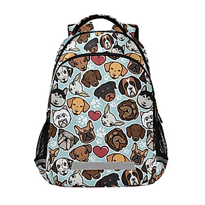 ALAZA Cute Dog Print Doodle Animal Backpack Purse for Women Men Personalized Laptop Notebook Tablet School Bag Stylish Casual Daypack