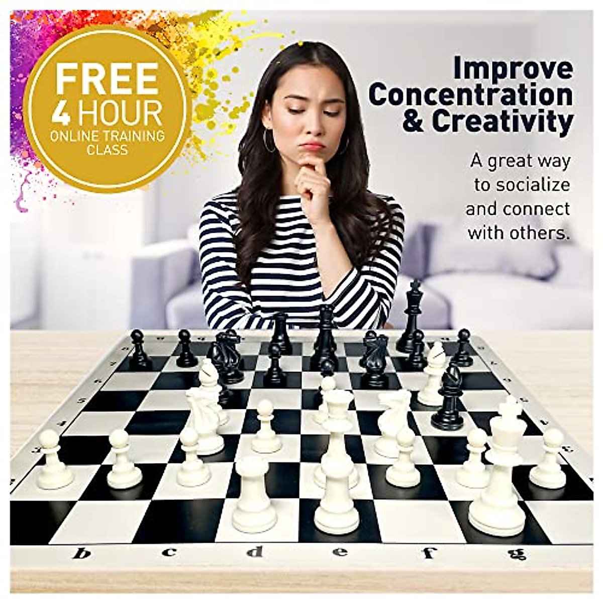 MegaChess The Perfect Chess Set Classic Heavyweight Edition - Tournament Chess Set for Kids & Adults - with Two 20” x 20” Silicone Boards, Triple Weighted Staunton Pieces, Carry Box & Bags