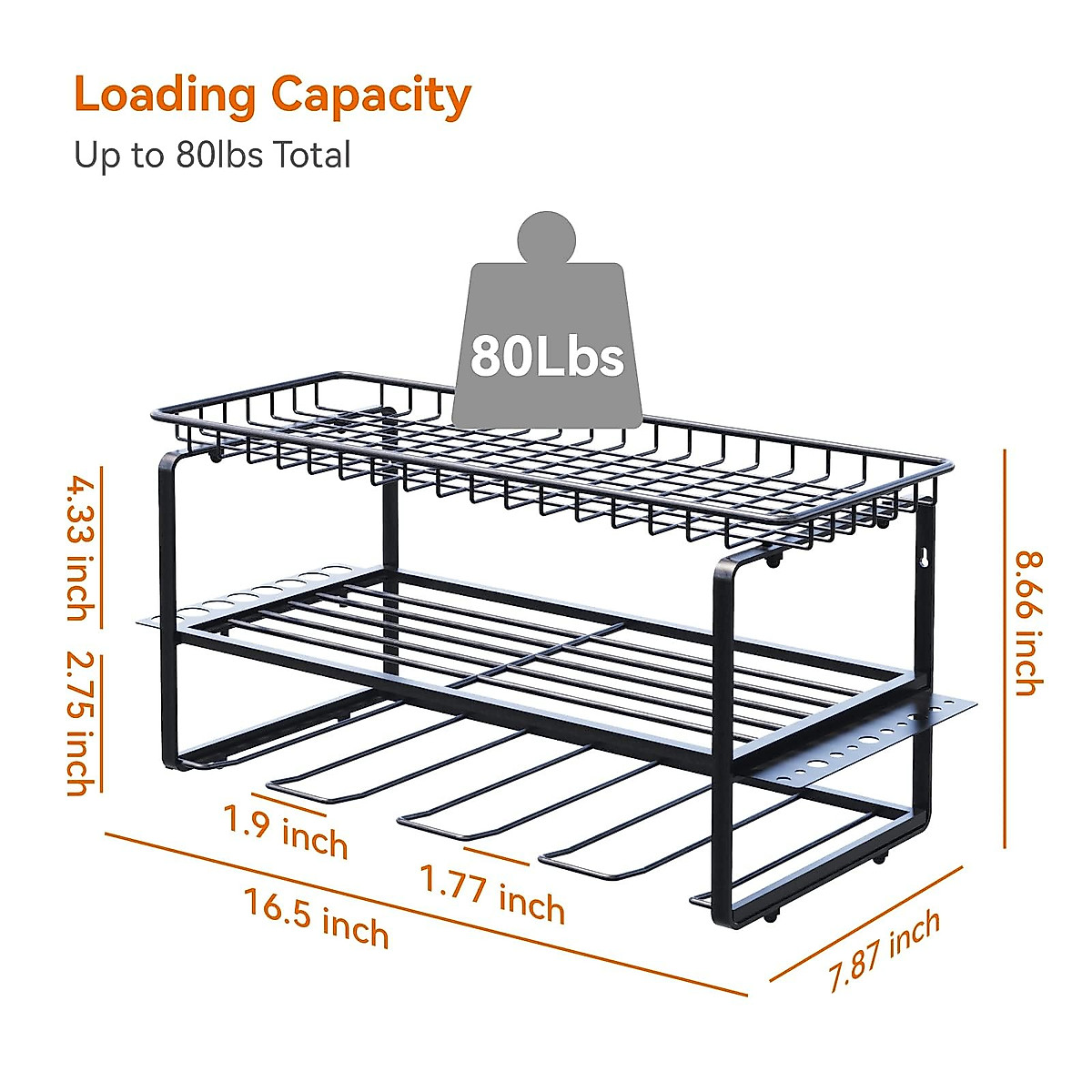 Grandhom Power Tool Organizer,Cordless Drill Rack Wall Mount,Drill Holder with 4 Drill Hanging Hooks,3 layers Metal Drill Storage Rack with Screwdriver Holder and Pliers Rack,Black
