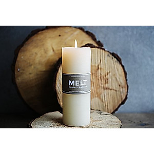 Set of 3 Pillar Candles 3" x 6" Unscented Handpoured Weddings, Home Decoration, Restaurants, Spa, Church Smokeless Cotton Wick - Ivory